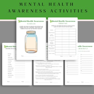 Printable Mental Health Awareness Activities Kit: Counseling Tools ...