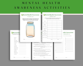 Printable Mental Health Activities Kit | Counseling Tools | Worry Jar ...