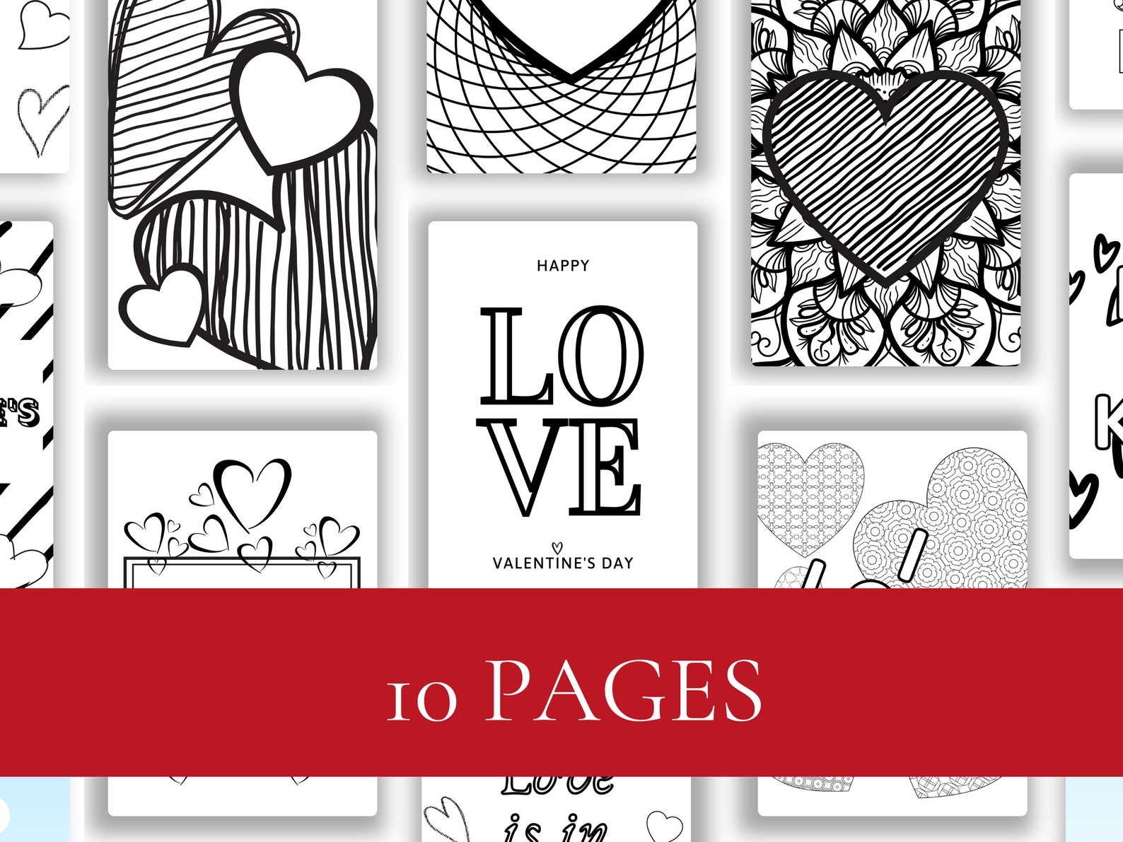 Printable Valentine's Day Coloring Pages for Adults and Kids | 10 ...