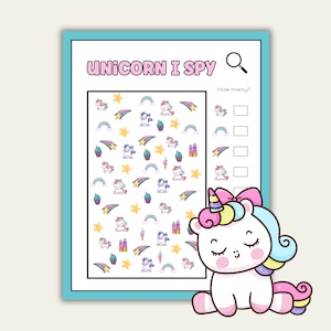 Unicorn I Spy Game: Printable Party Activity (digital Download) - Etsy