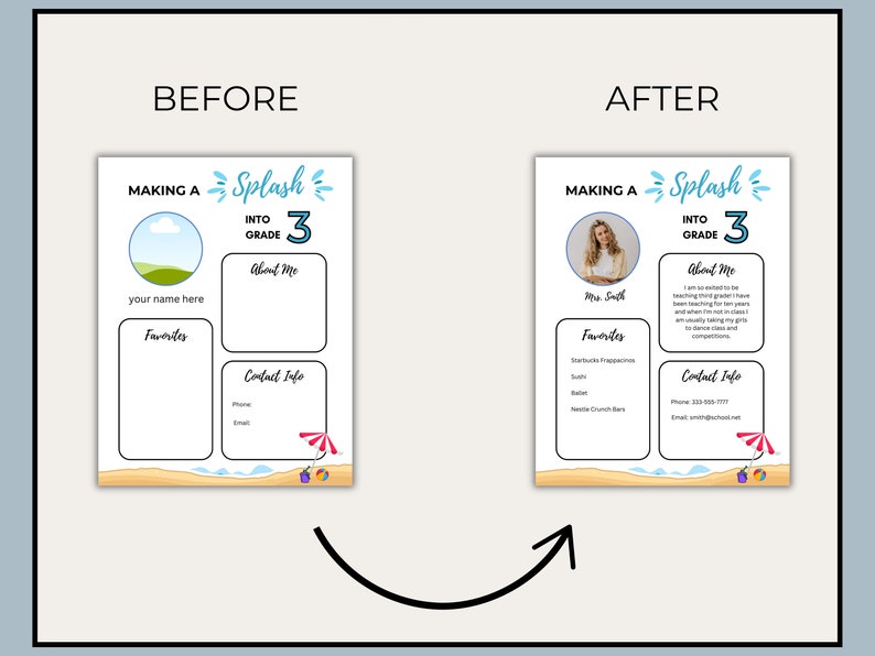 Editable Meet the Teacher Template | Back to School | Beach Theme ...