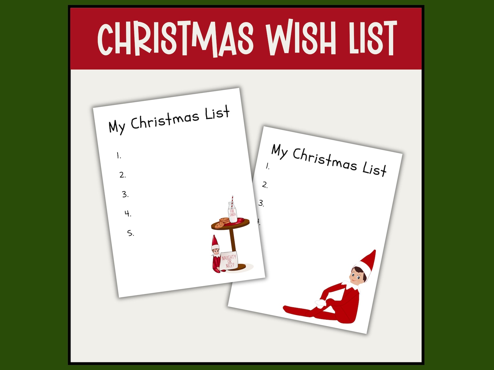 Printable Christmas Wish List for Kids (digital Download) - Etsy
