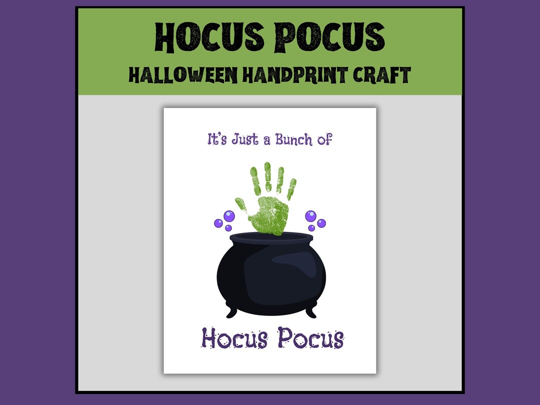 Hocus Pocus Halloween Handprint Craft: Witch Theme (digital Download ...