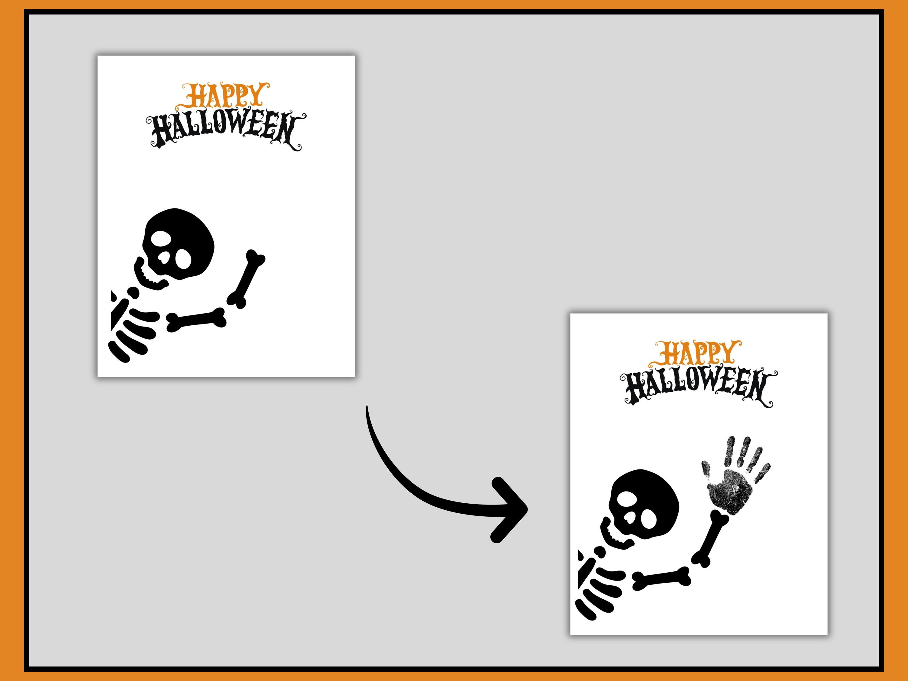Skeleton Halloween Handprint Craft | Halloween Handprint Art | Pre K ...