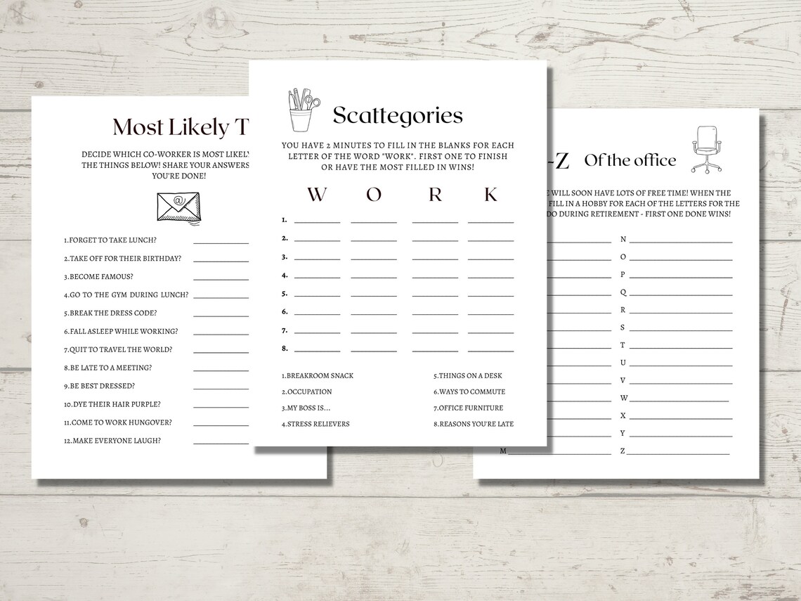 Printable Office Party Game Bundle: Team Building Activity (digital ...