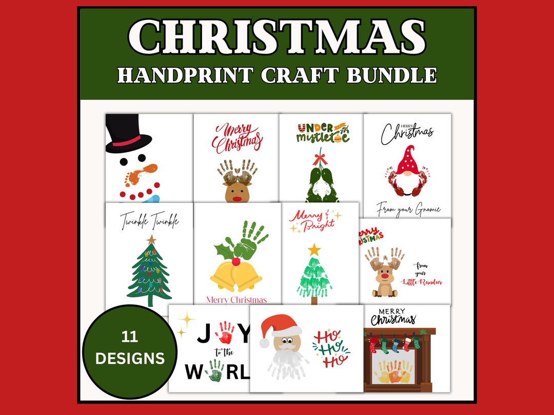 Christmas Handprint Art Bundle: Keepsake Crafts (digital Download) - Etsy