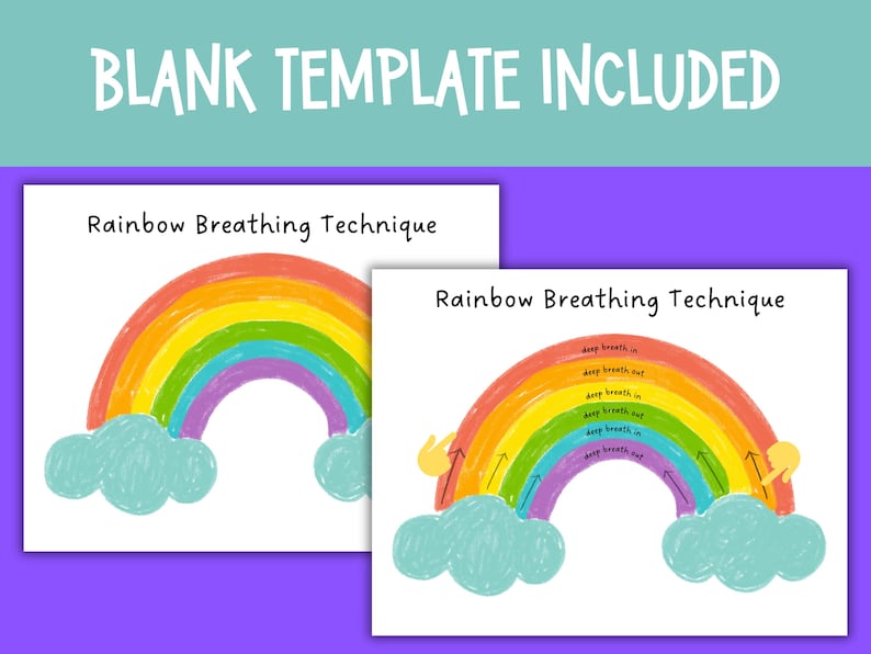 Printable Rainbow Breathing Exercises for Kids | Breathing Cards ...