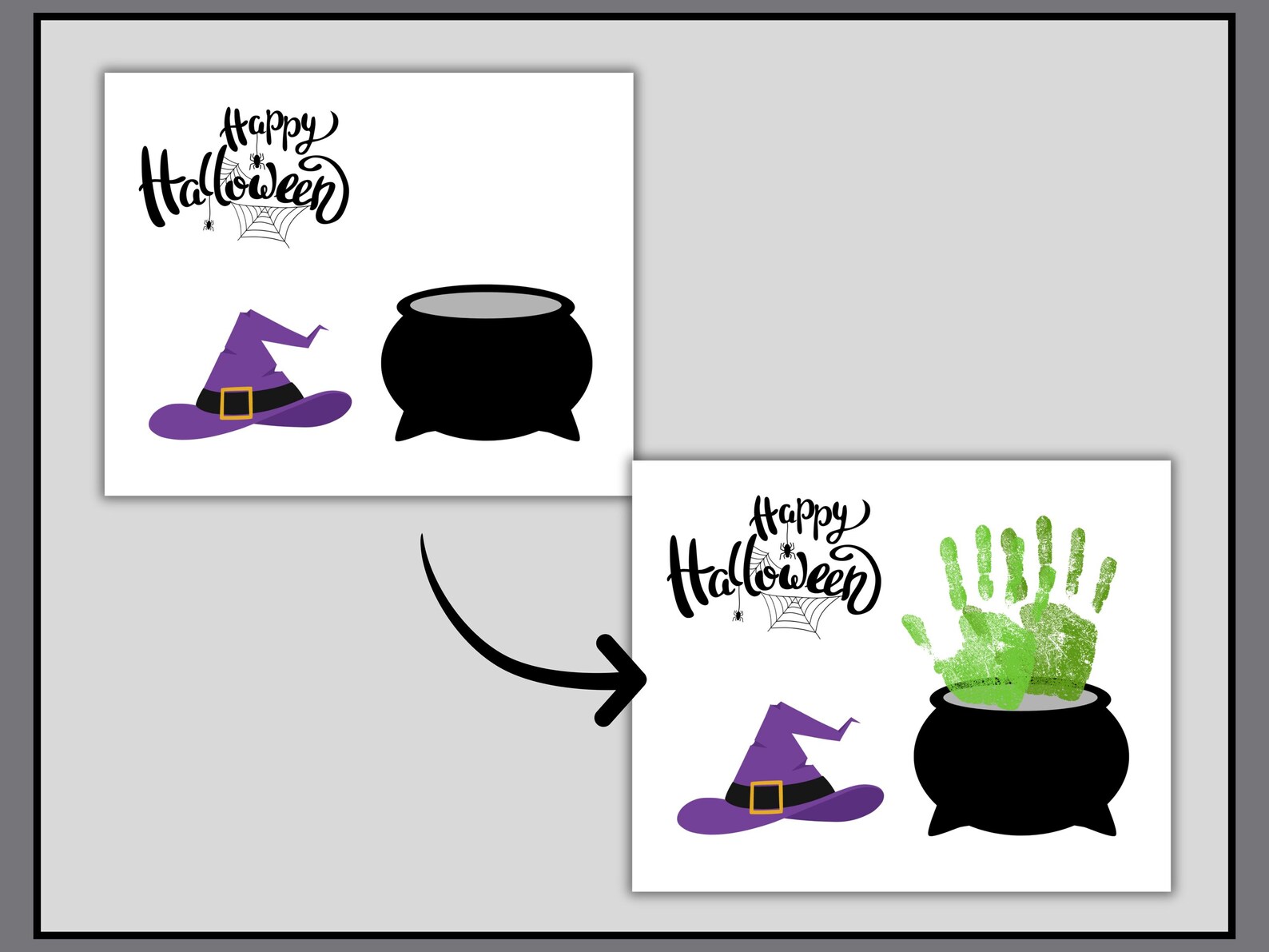Witch Cauldron Halloween Handprint Craft: Keepsake Art (digital ...
