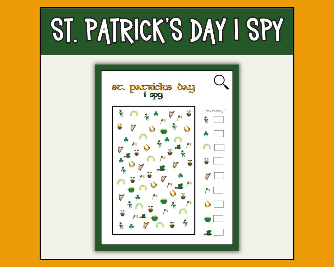 Printable I Spy Game for St. Patrick's Day | Kid's St. Patrick's Day ...