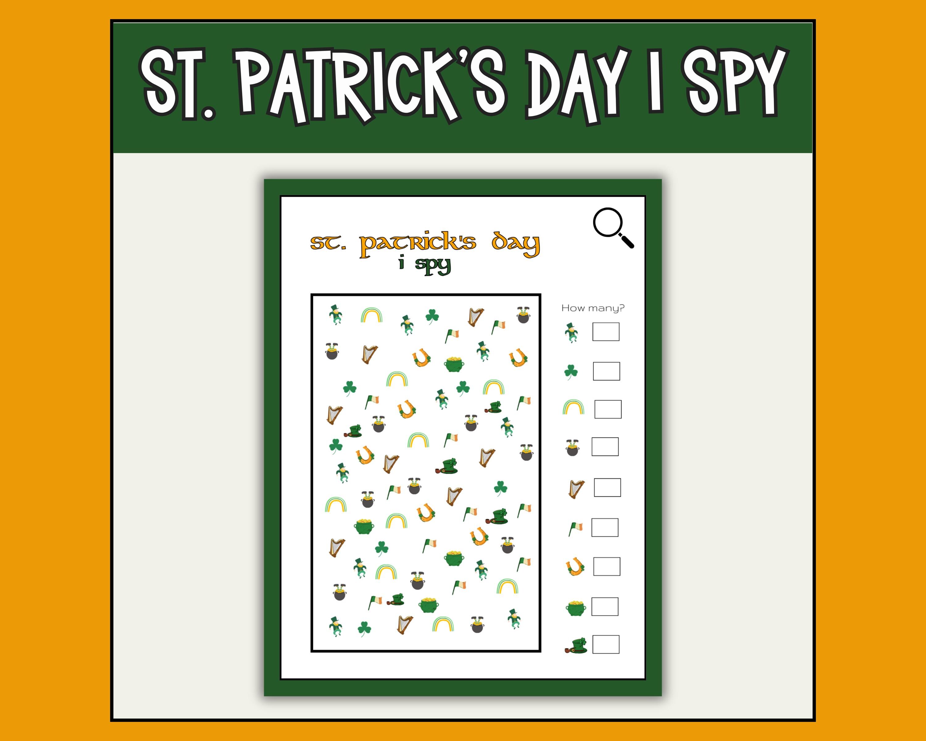 Printable I Spy Game for St. Patrick's Day Kid's St. Patrick's Day ...