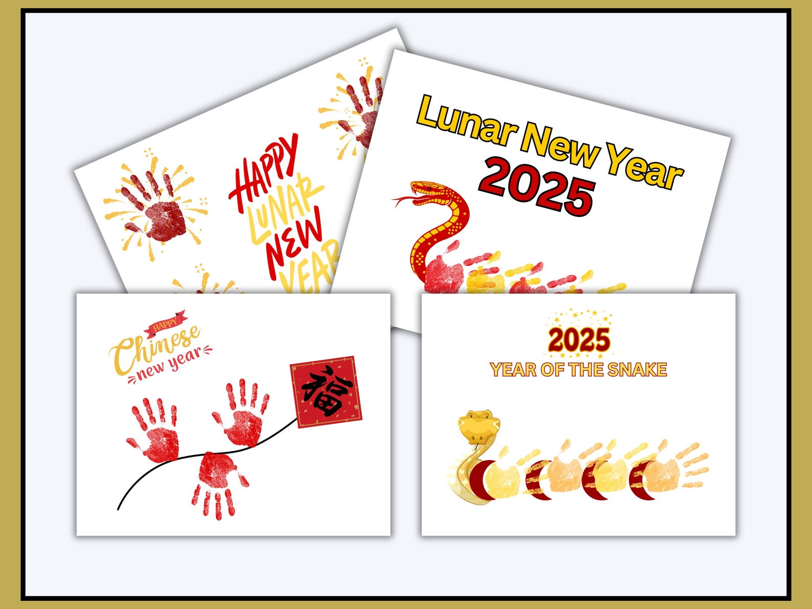 Lunar New Year Handprint Art for Kids | Handprint Craft | Year of the ...