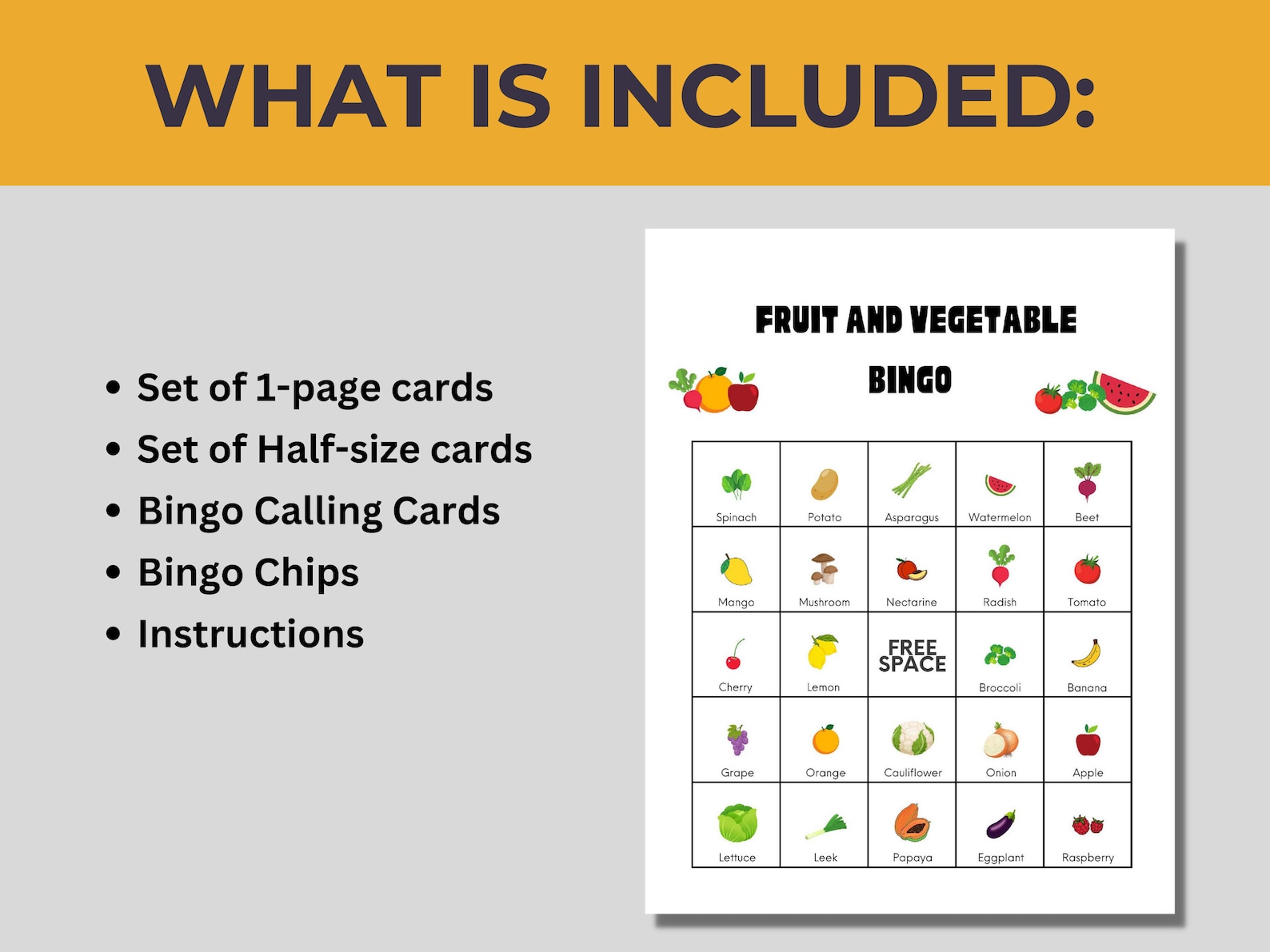 Printable Fruit and Vegetable Bingo Game | Food Bingo | Healthy Habits ...