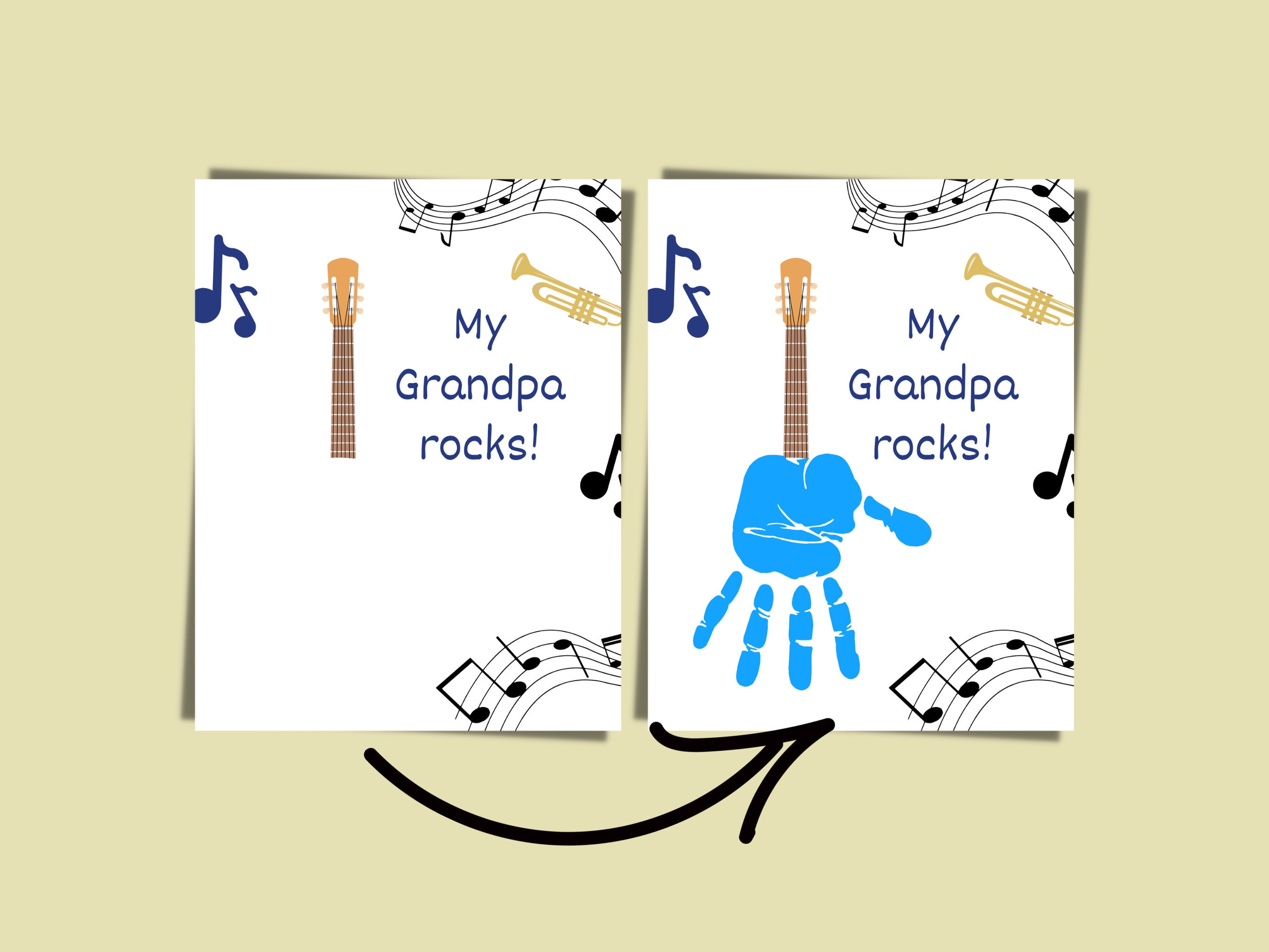 Printable Grandparents Day Handprint Craft My Grandpa Rocks Footprint ...