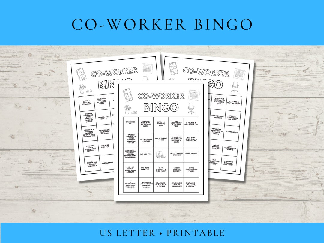 Printable Employee Bingo Game | Workplace Icebreaker | Team Building ...