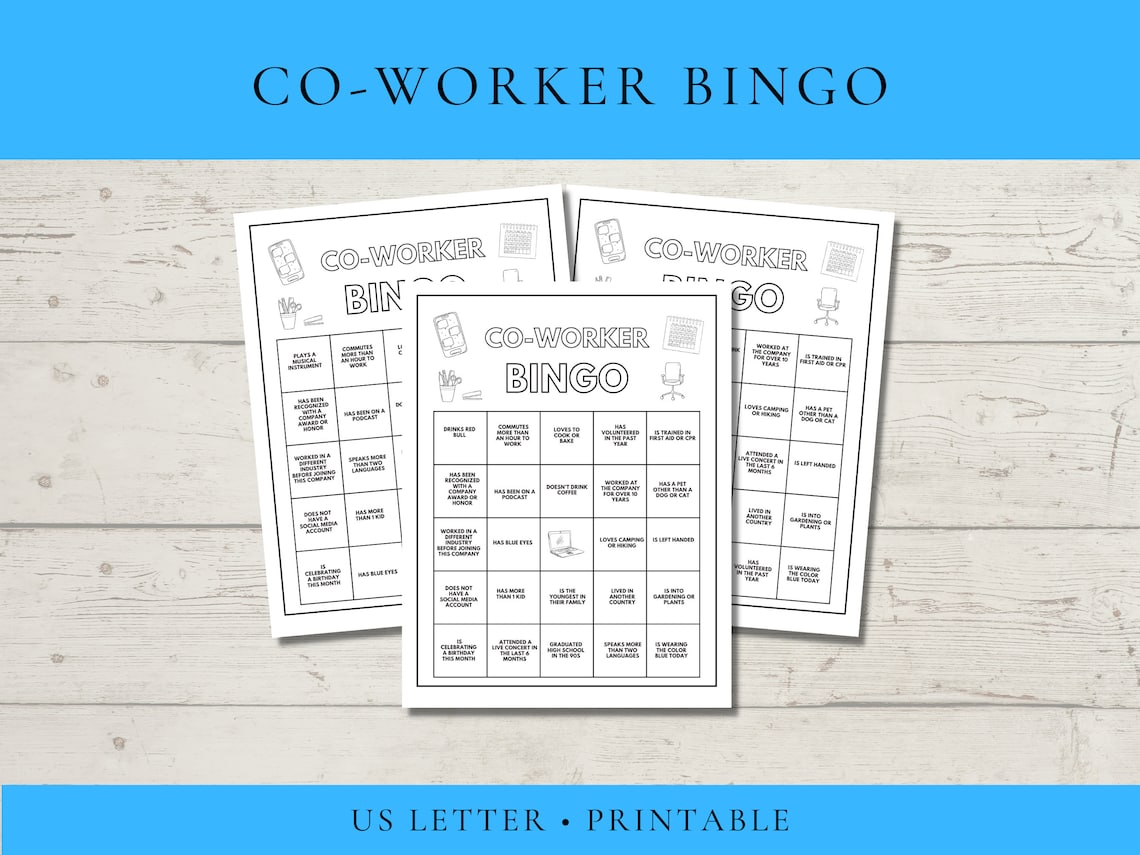 Printable Employee Bingo Game | Workplace Icebreaker | Team Building ...