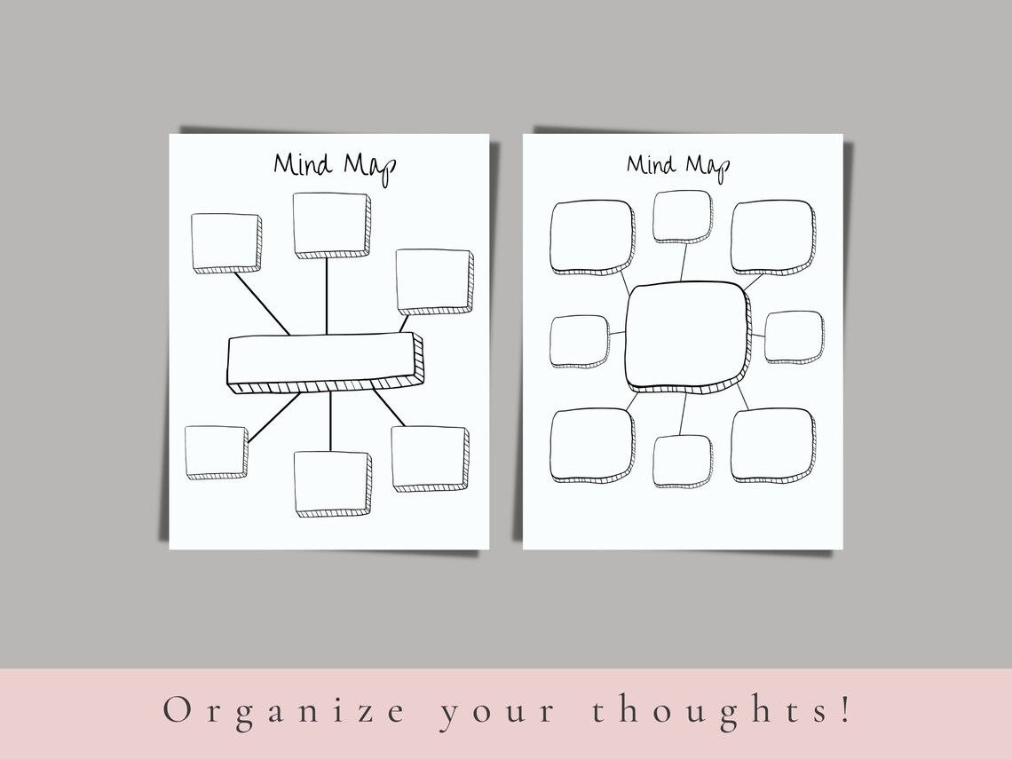 Printable Mind Map Planners Mind Map Templates Thought Organization ...