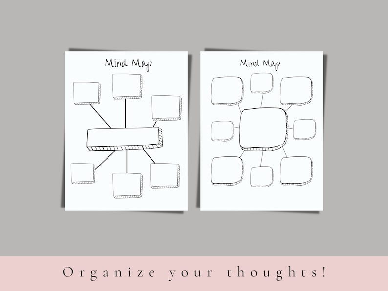 Printable Mind Map Planners Mind Map Templates Thought Organization ...