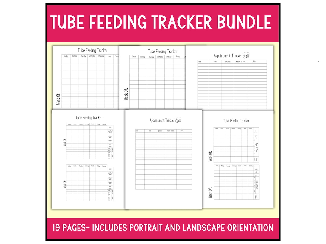 Tube Feeding Tracker Bundle: Caregiver Checklists & Medical Logs ...