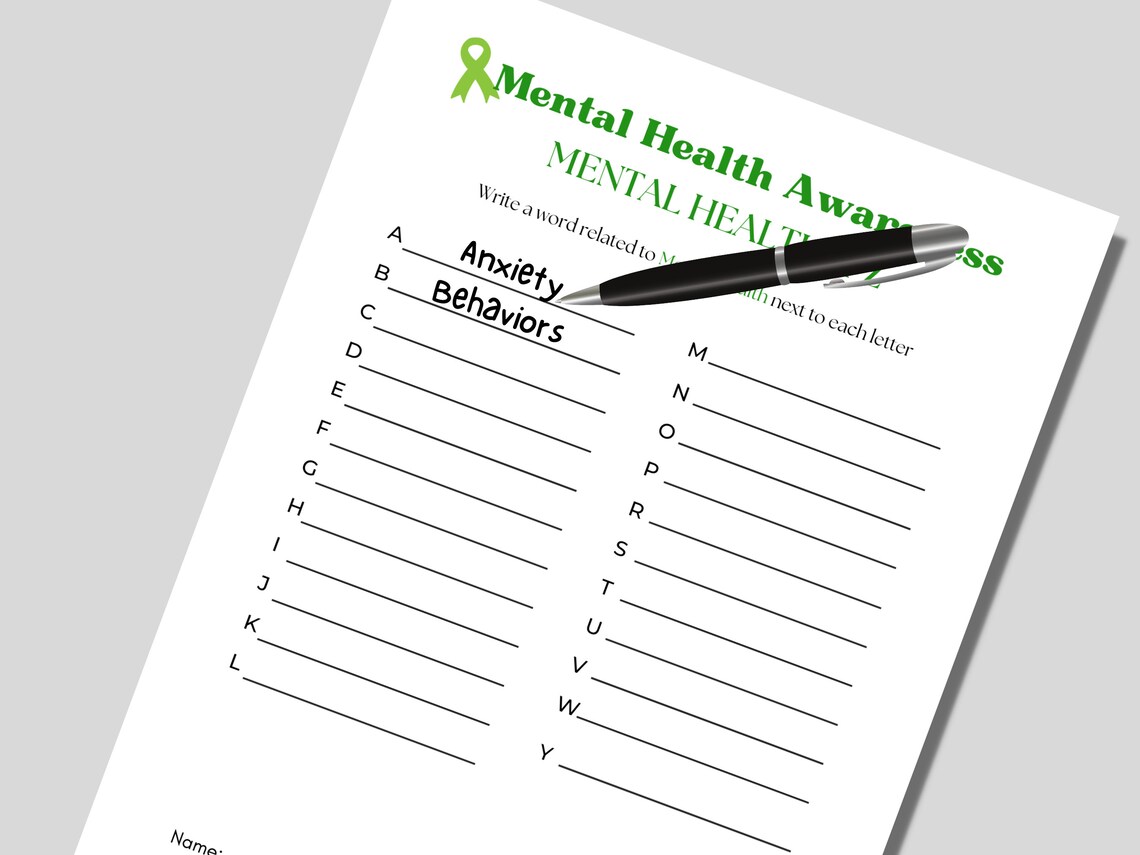 Printable Mental Health Awareness Activities Kit: Counseling Tools ...