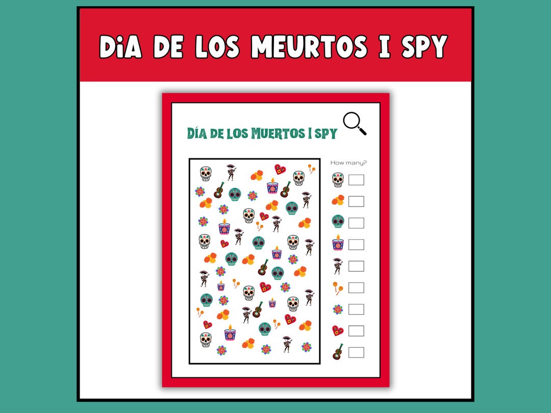 Día De Muertos I Spy Game: Kids Activity Worksheet (digital Download ...