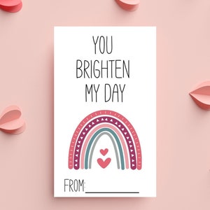 Printable Boho Rainbow Valentine Cards: Kids Gift Tag (digital Download ...