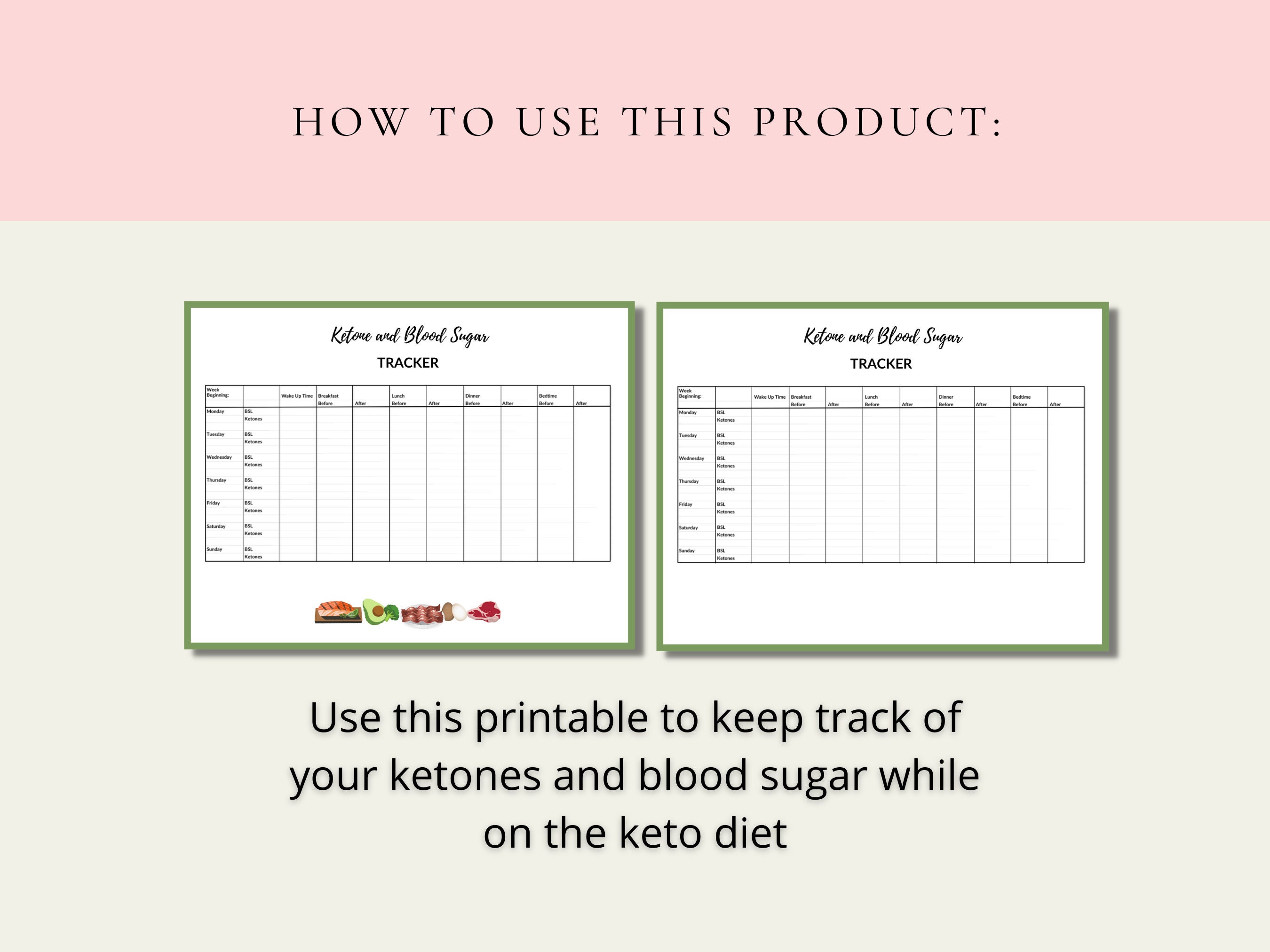 Printable Keto Blood Sugar & Ketone Tracker | Keto Health Monitor ...