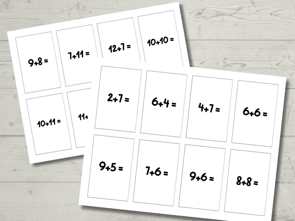 Printable Addition Bingo Game for Kids K-3 Homeschool Resource Math Bingo Math Facts Game Math ...