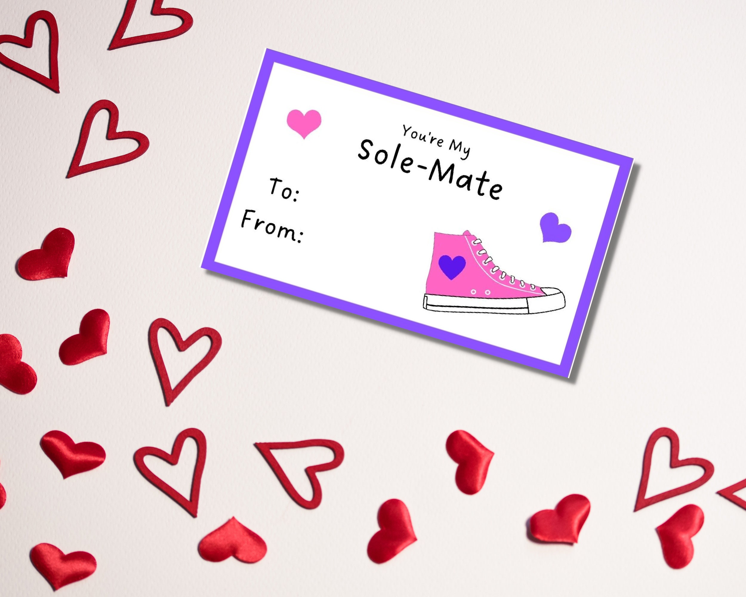 Printable High Top Sneaker Valentine's Cards | Class Valentines | All ...