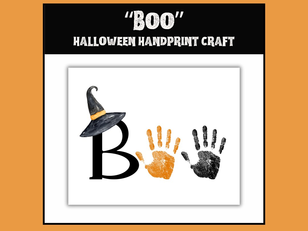 Witch Hat BOO Halloween Handprint Craft | Halloween Handprint Art ...