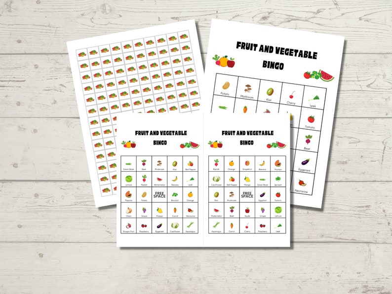 Printable Fruit and Vegetable Bingo Game | Food Bingo | Healthy Habits ...