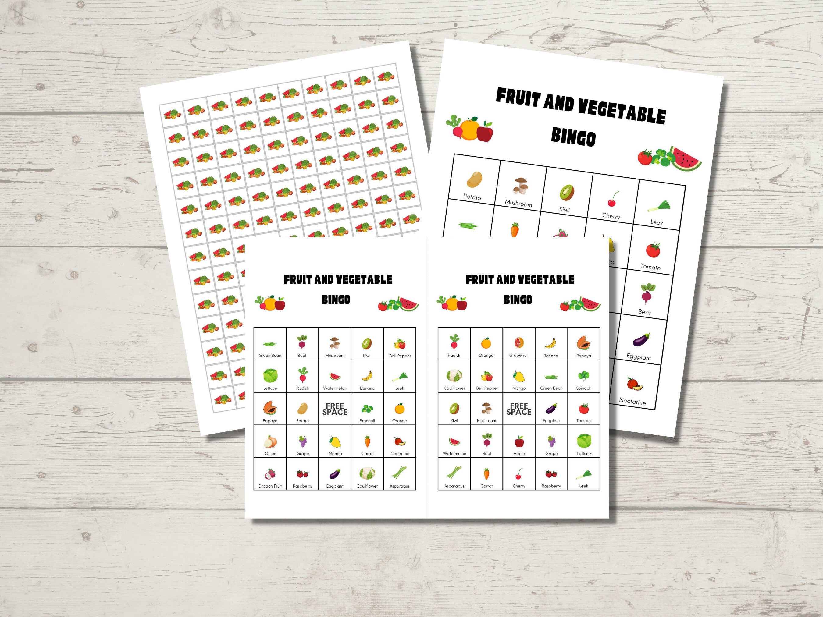 Printable Fruit and Vegetable Bingo Game Food Bingo Healthy Habits ...