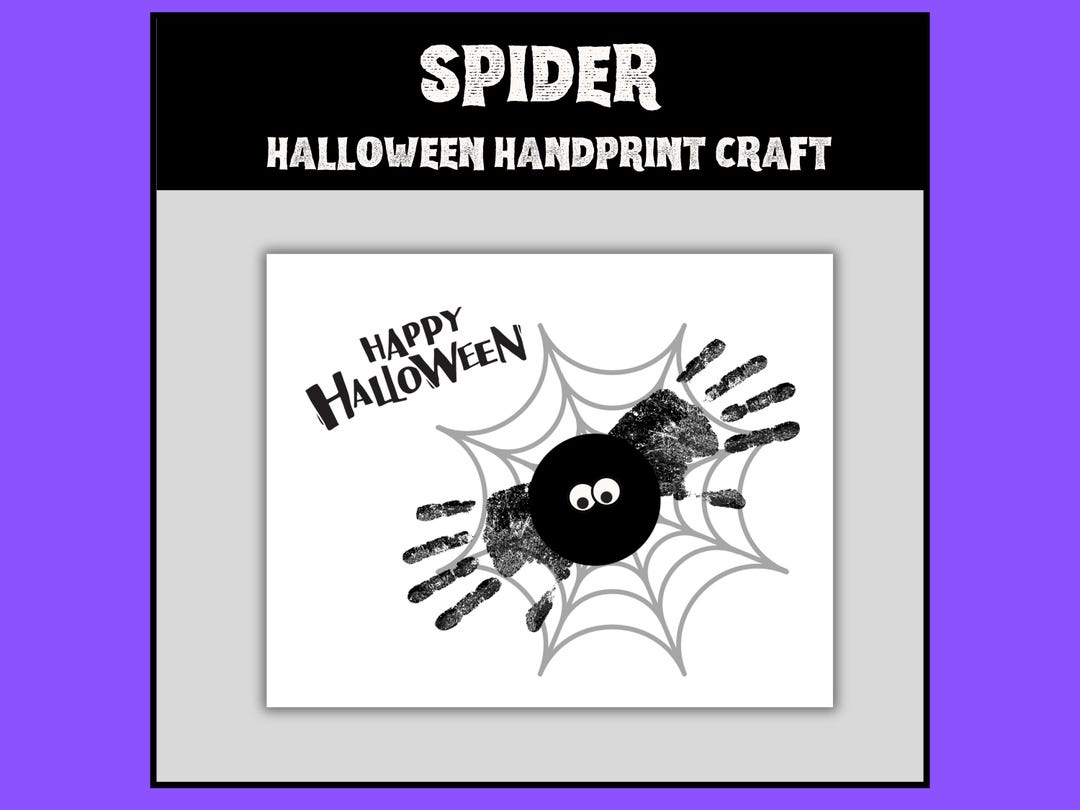Spider Halloween Handprint Craft: Keepsake Art (digital Download) - Etsy