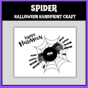 Spider Halloween Handprint Craft: Keepsake Art (digital Download) - Etsy