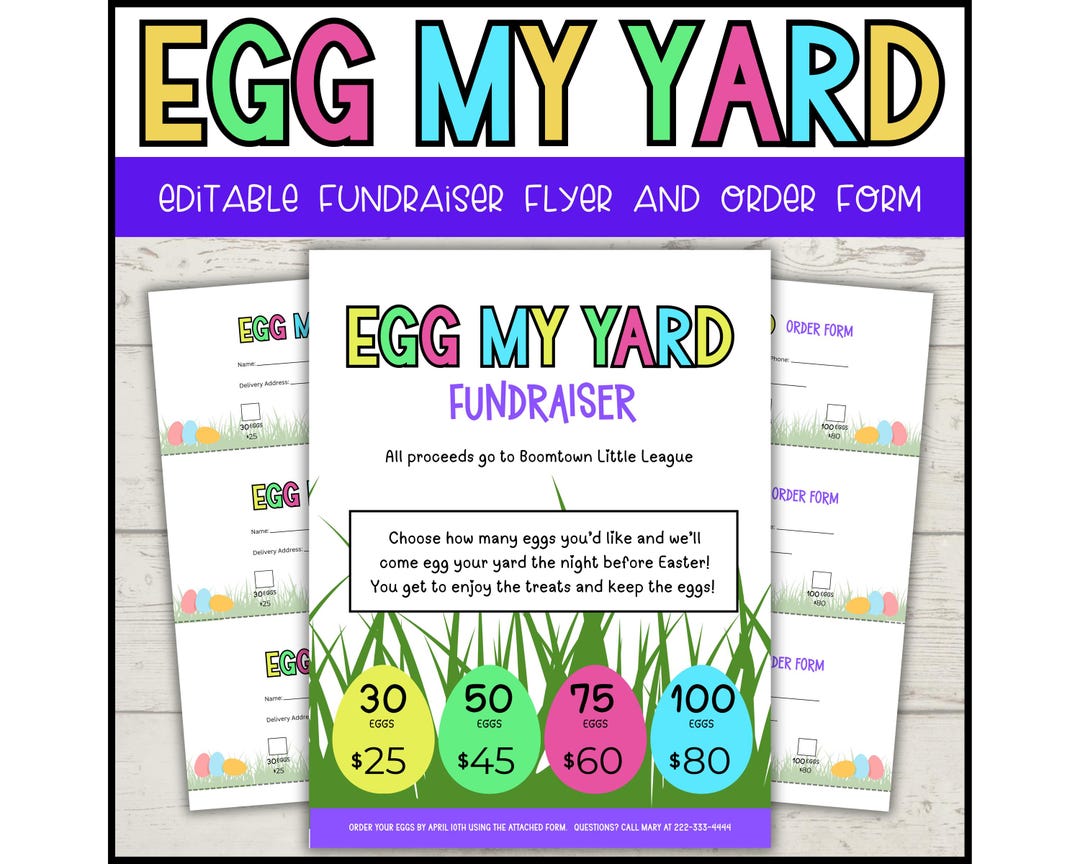 Egg My Yard Fundraising Flyer: Editable Canva Template (digital ...