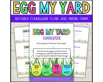Egg My Yard Printable Flyer- Canva Template - Etsy