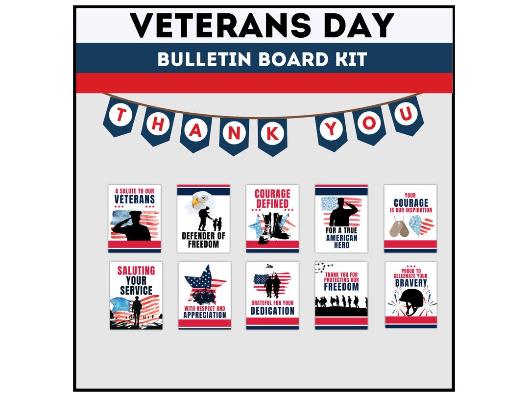 Veterans Day Bulletin Board Kit | Classroom Decorations | Patriotic ...