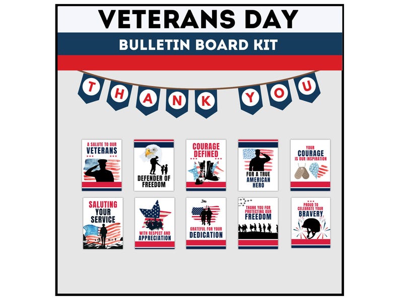 Veterans Day Bulletin Board Kit | Classroom Decorations | Patriotic ...