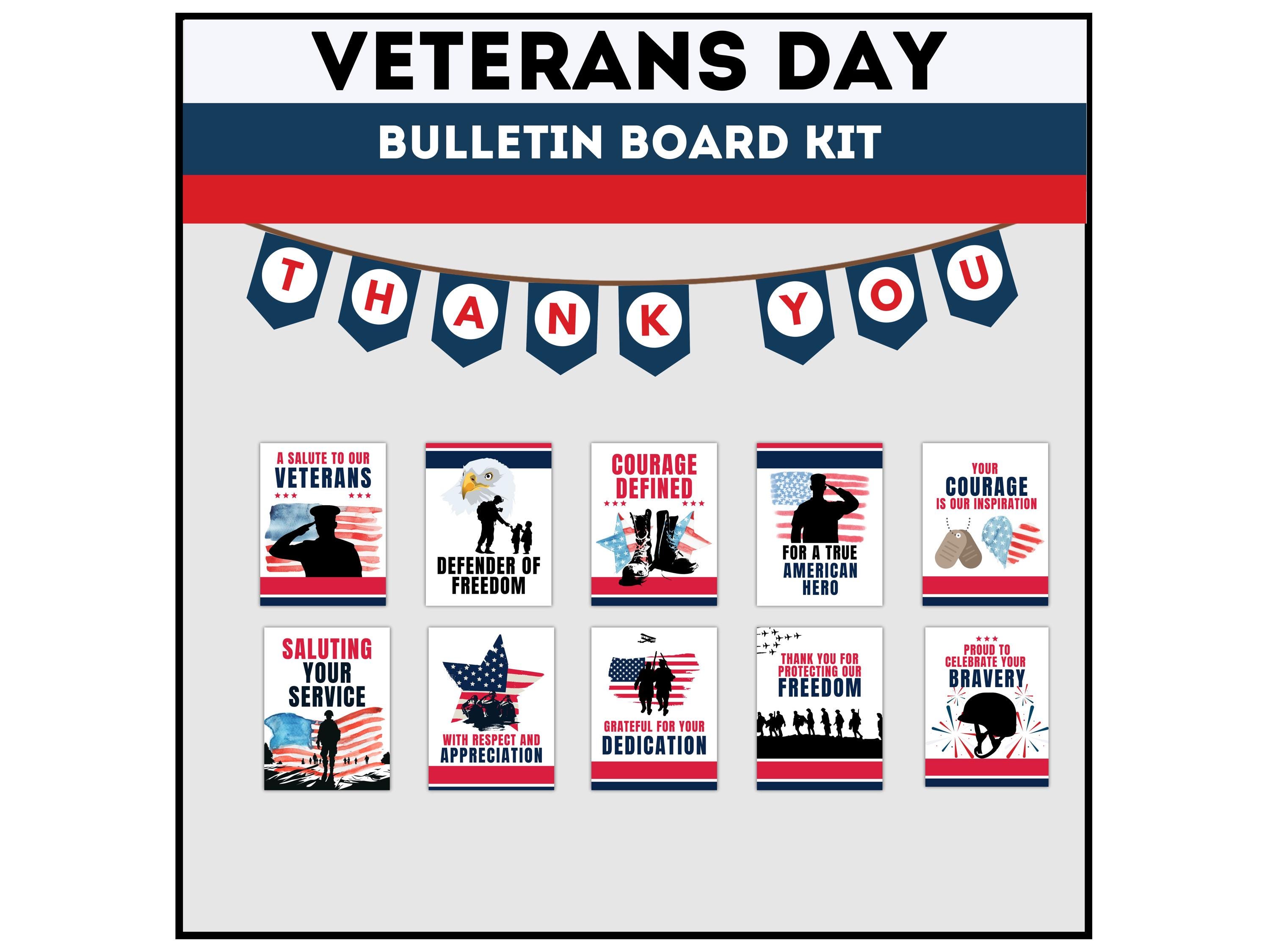 Veterans Day Bulletin Board Kit: Patriotic Classroom Decor (PDF) - Etsy