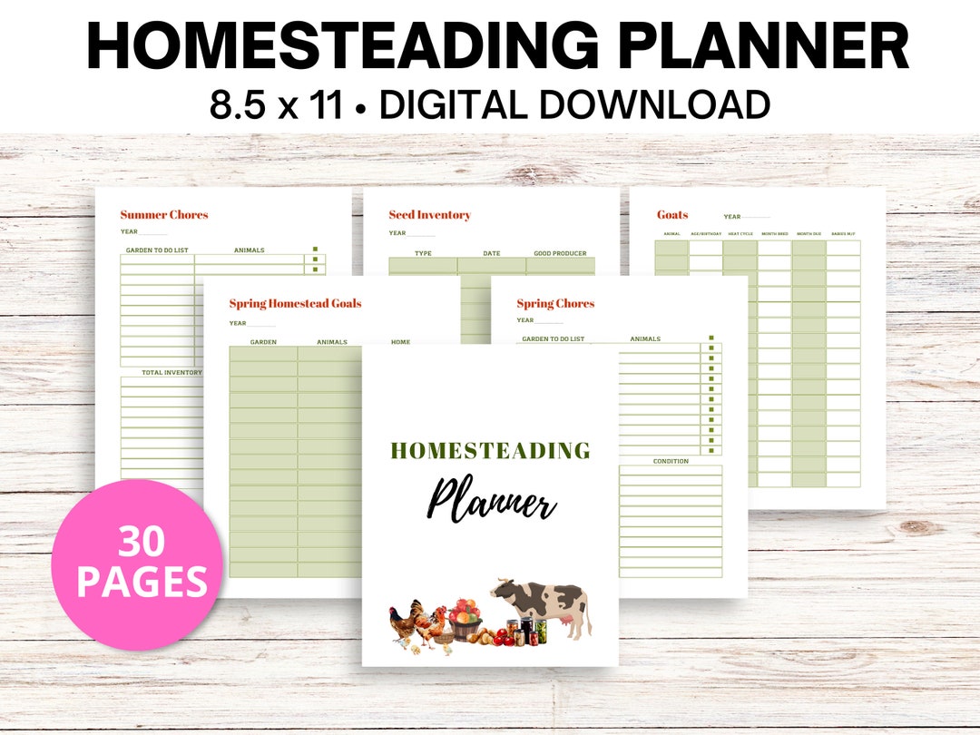 Printable Homesteading Planner Garden Planner Homestead - Etsy