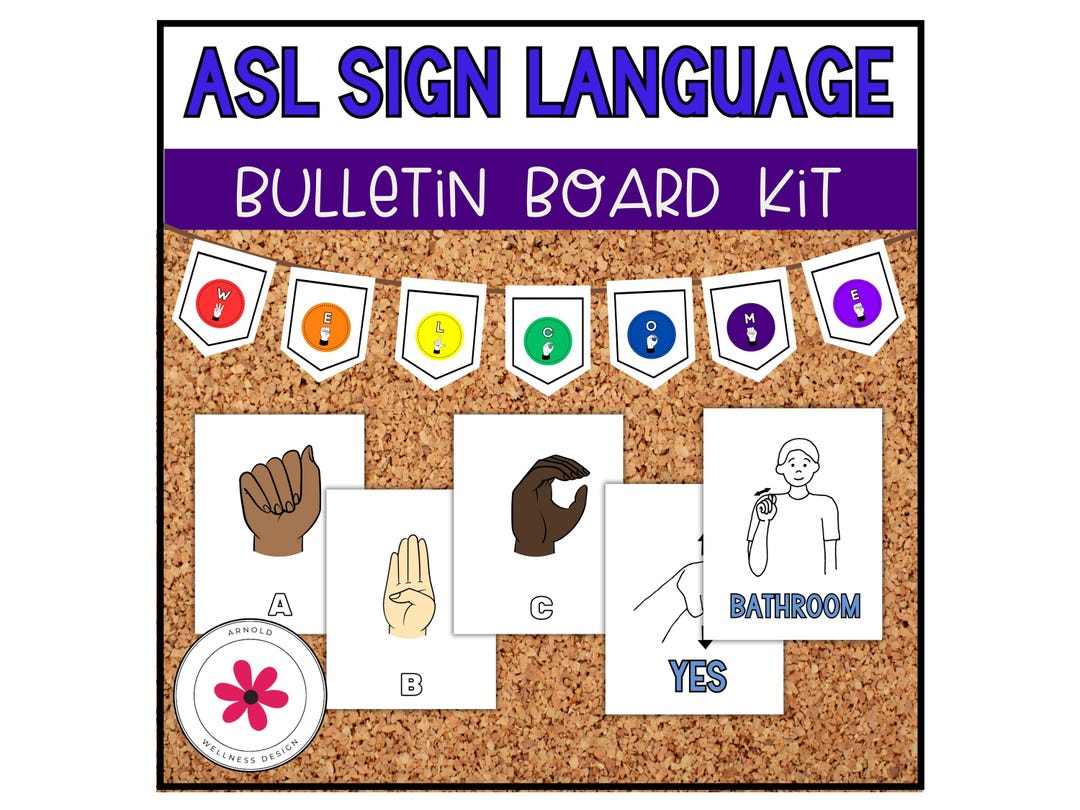 ASL Bulletin Board Kit | ASL Classroom Decor Bundle | Inclusive Posters ...