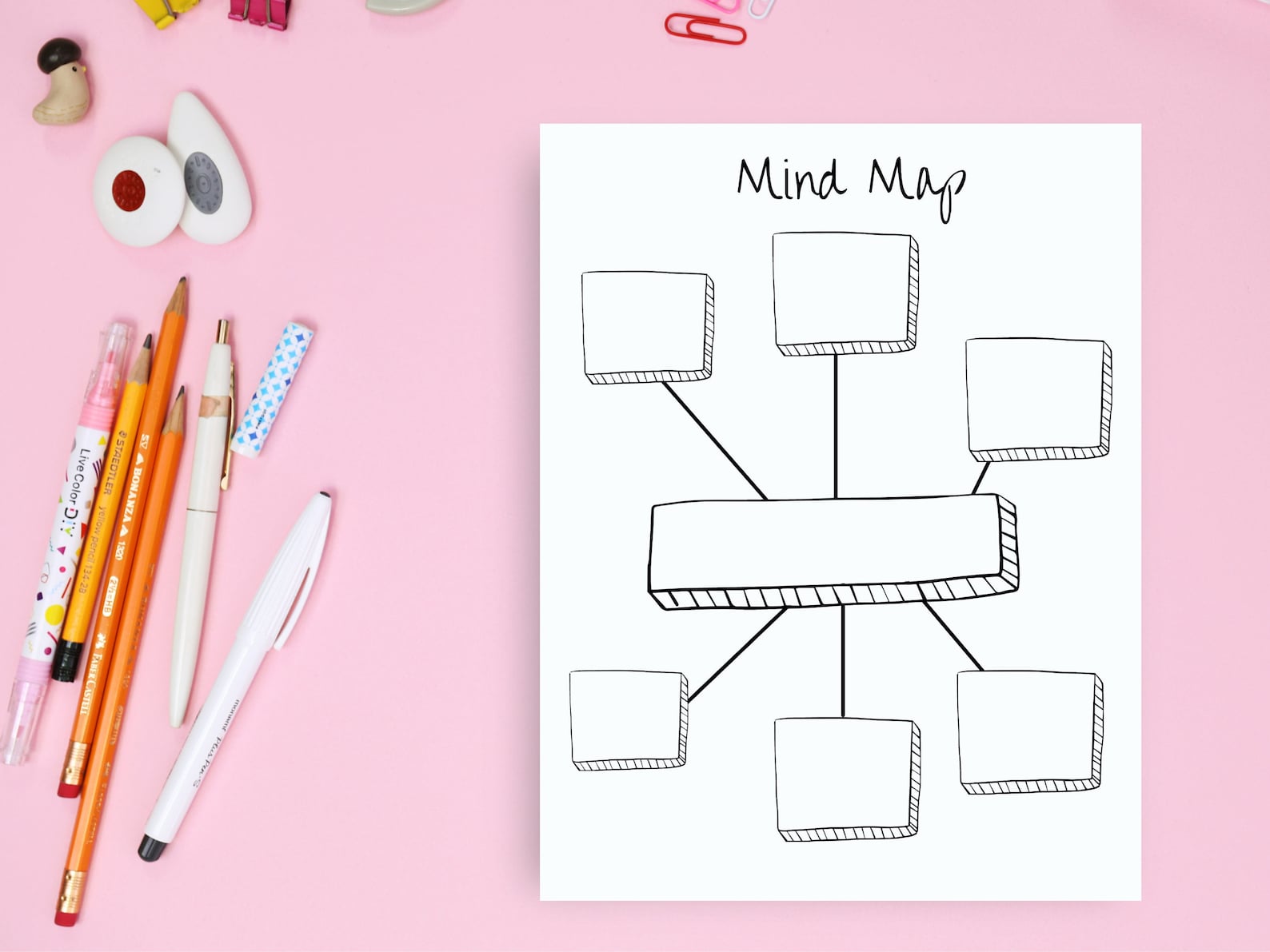 Printable Mind Map Planners Mind Map Templates Thought Organization ...