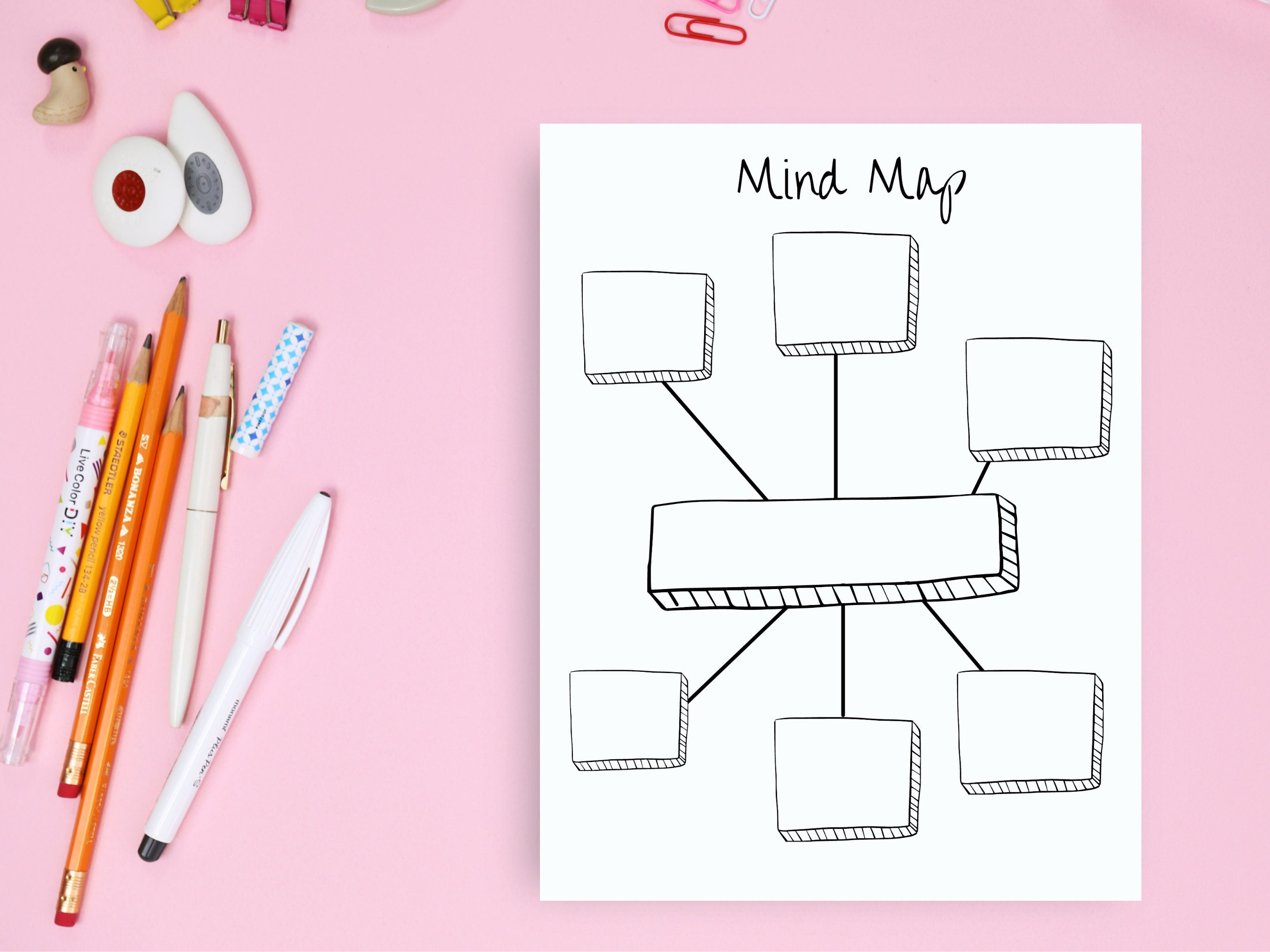 Printable Mind Map Planners Mind Map Templates Thought Organization ...