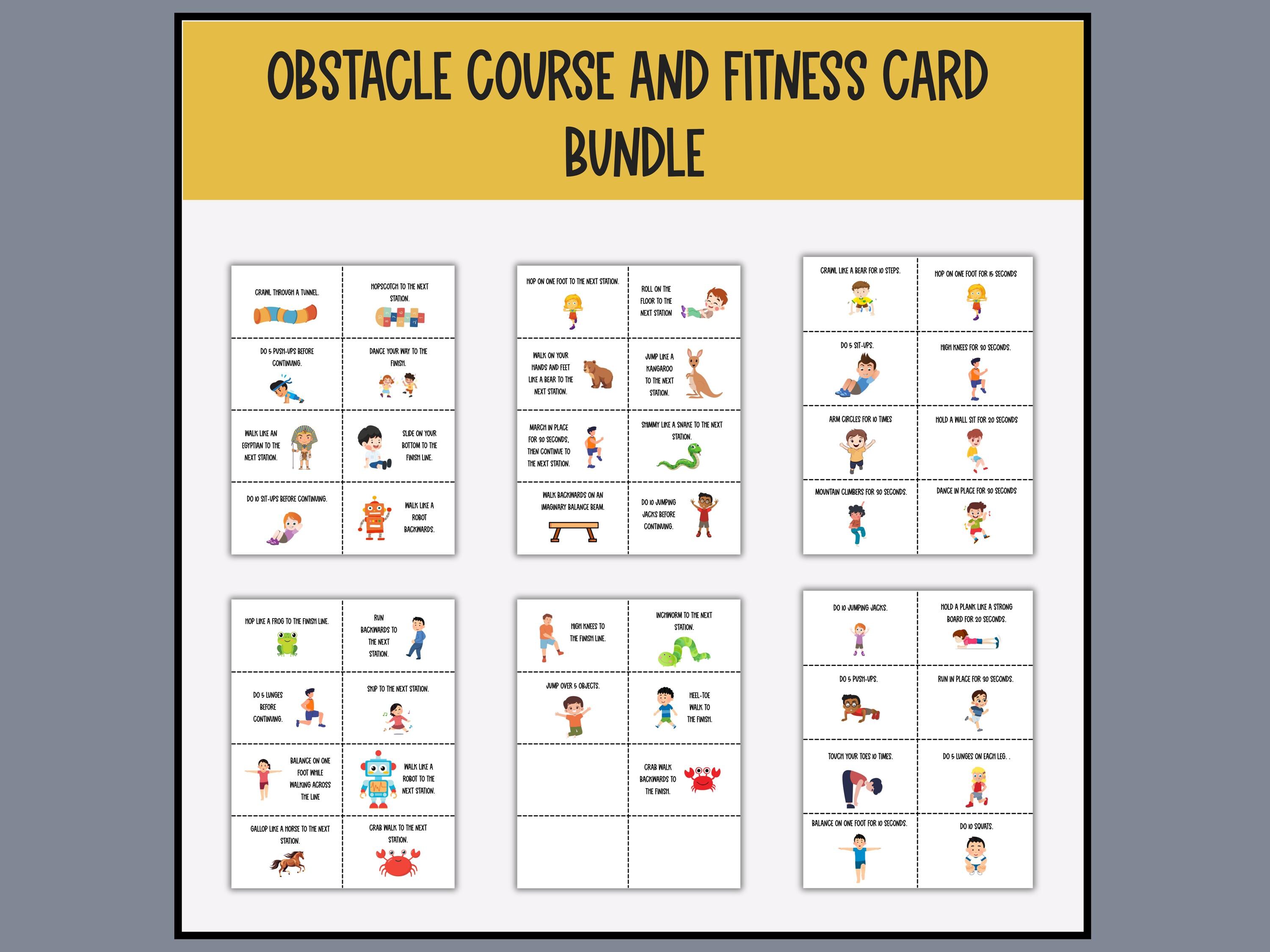 Kids Fitness Cards: Brain Breaks & Obstacle Course Ideas (PDF) - Etsy