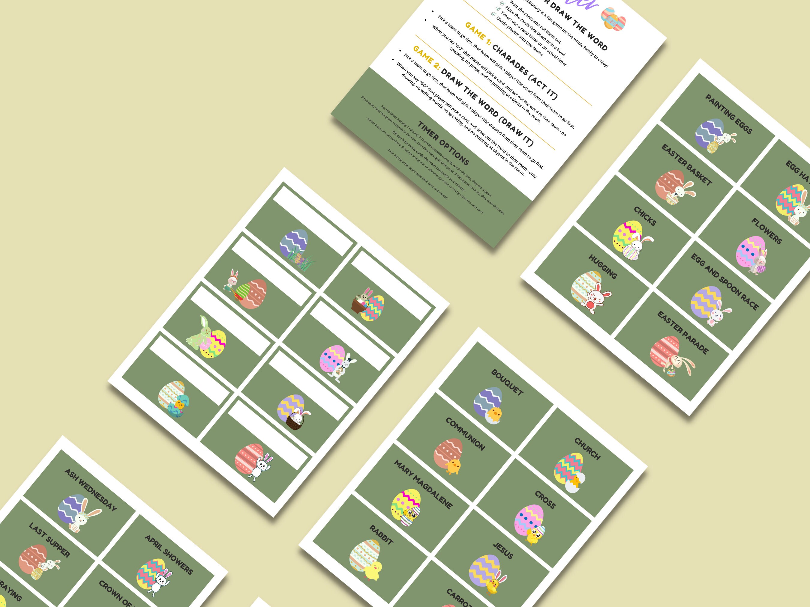 Printable Easter Charades & Pictionary Game (PDF) - Etsy
