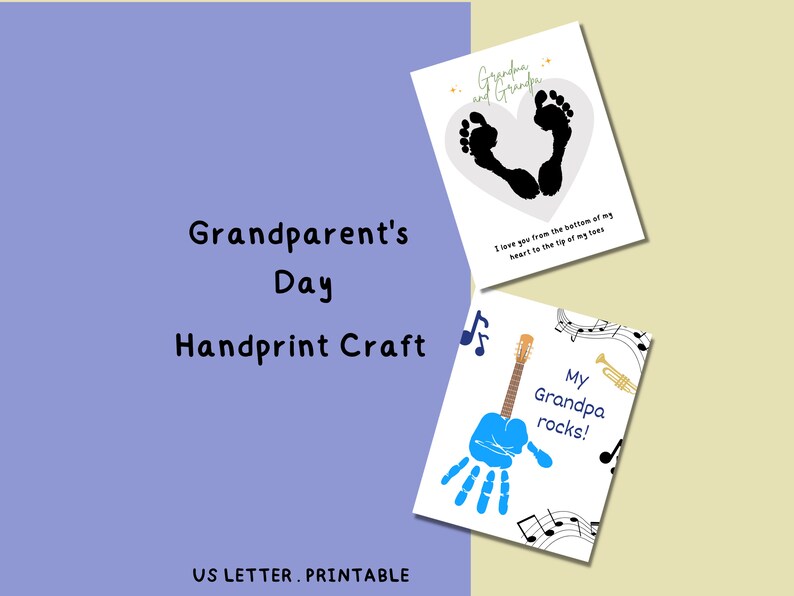 Printable Grandparents Day Handprint Craft My Grandpa Rocks Footprint ...