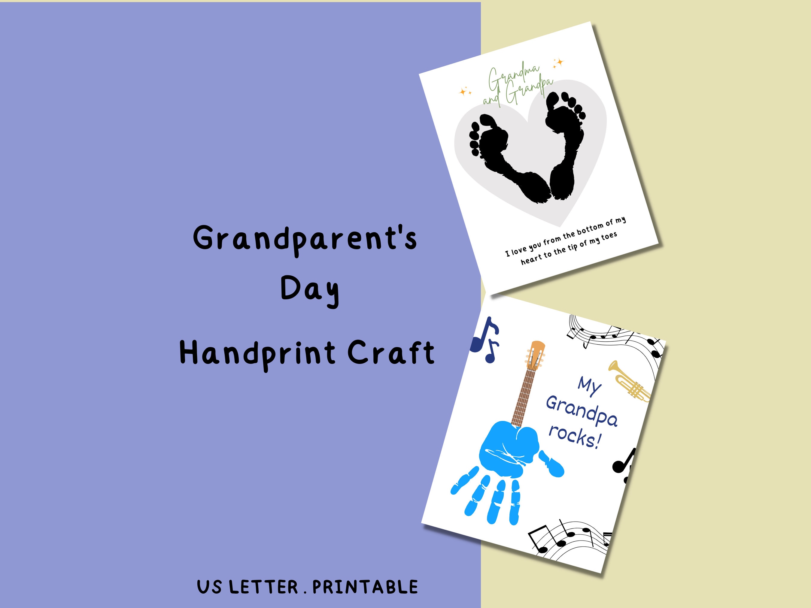 Printable Grandparents Day Handprint Craft My Grandpa Rocks Footprint ...
