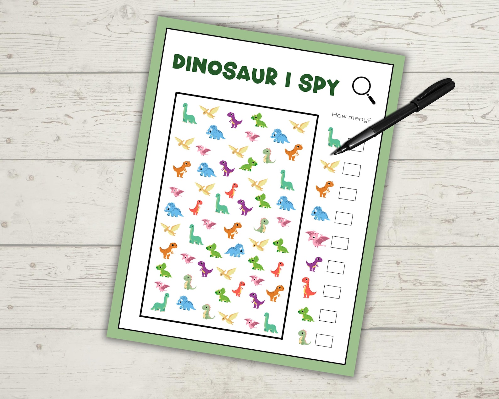 Dinosaur I Spy | Preschool Kindergarten Counting Game | Dinosaur Party ...
