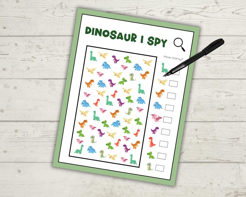 Dinosaur I Spy | Preschool Kindergarten Counting Game | Dinosaur Party ...