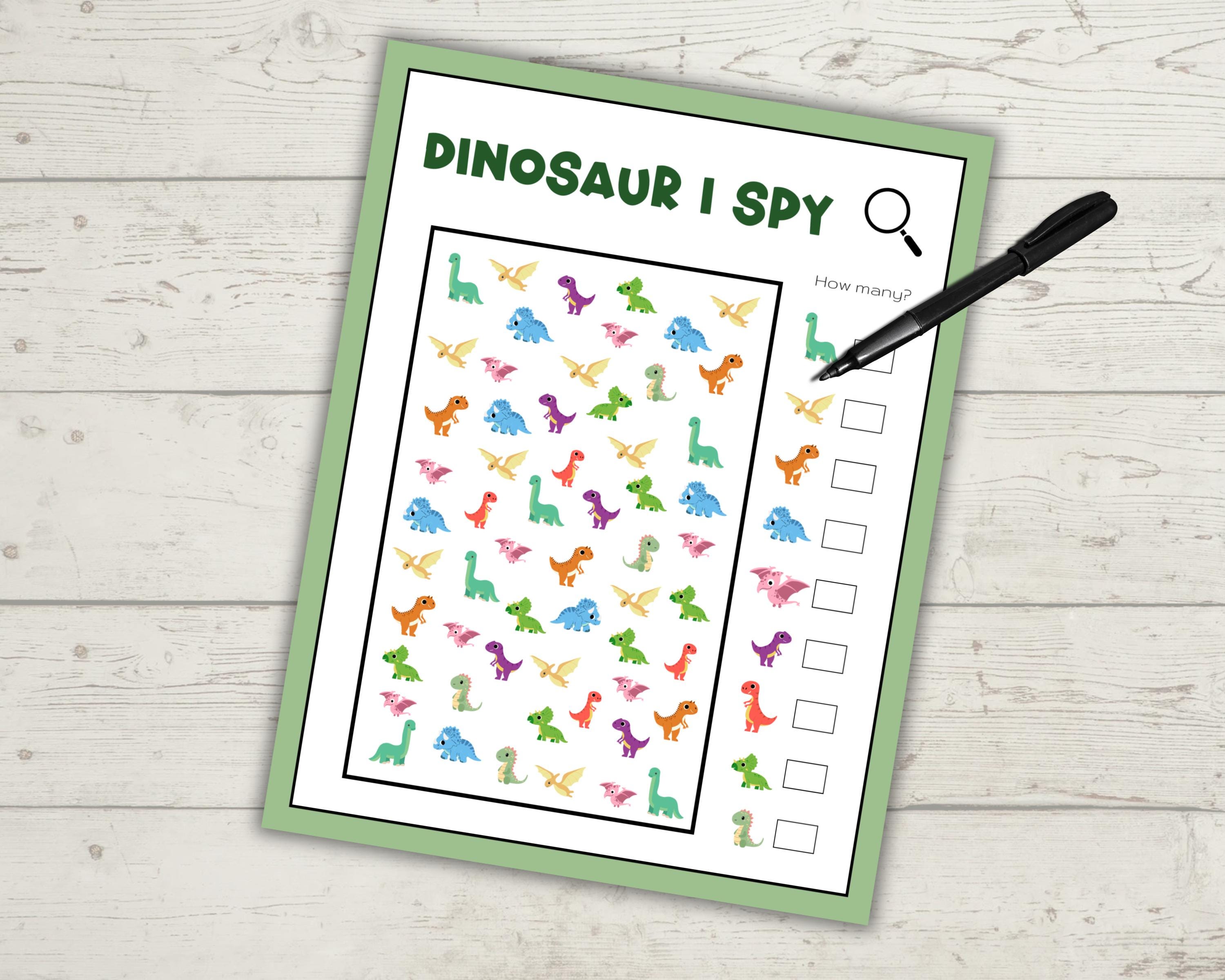 Dinosaur I Spy | Preschool Kindergarten Counting Game | Dinosaur Party ...