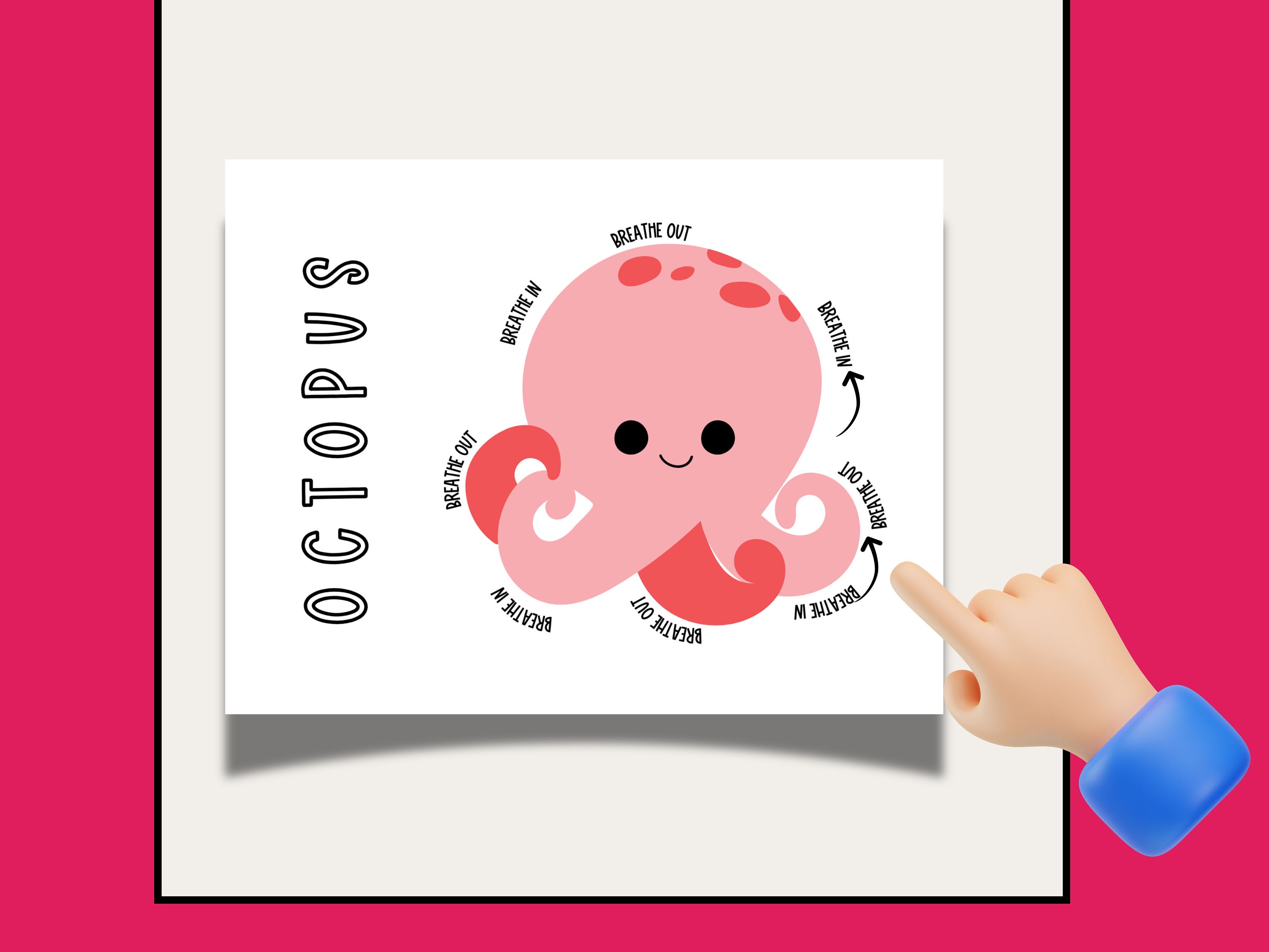 16 Finger Tracing Calm Down Cards | Baby Animal Breathing Cards ...